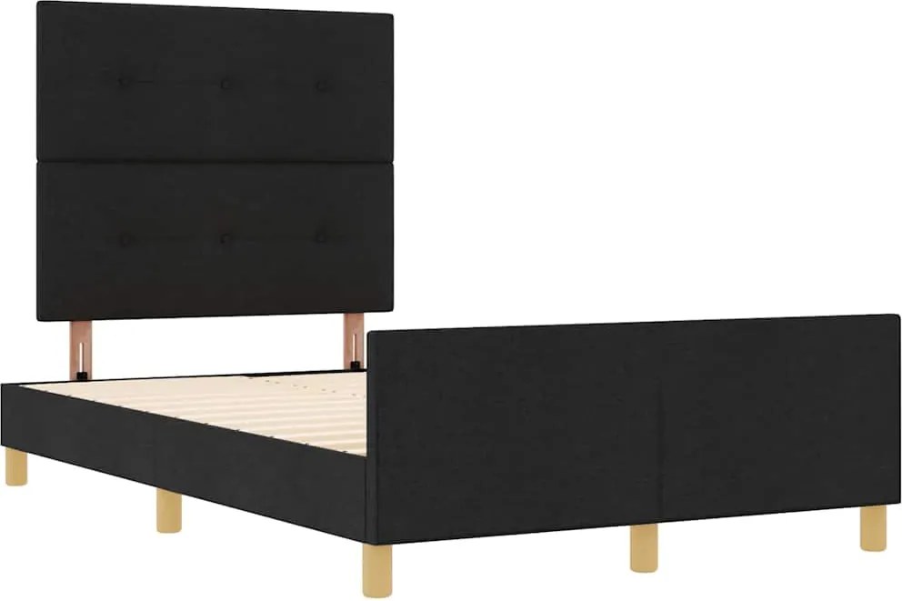 Rám postele s čelo Černá 120 x 190 cm textil 3344713