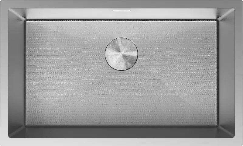 Mexen Trixo, 1-komorový nerezový dřez 750 x 440 mm, broušená ocel, vzor voština, 6415751000-01HC