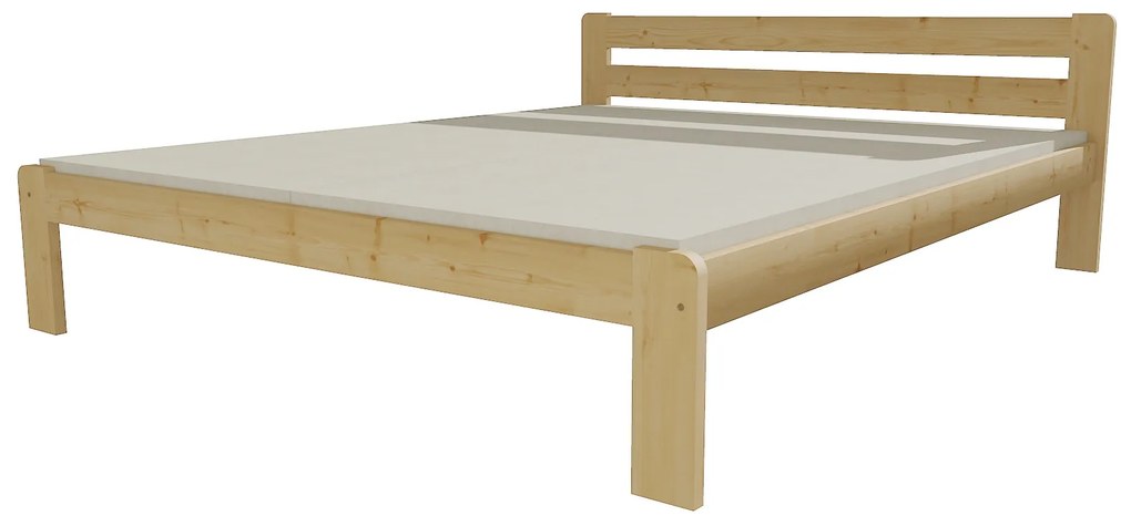 Dřevěná postel VMK 2A 180x200 borovice masiv přírodní lakovaná