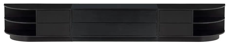 Černý modulární TV stolek z borovicového dřeva 256x40 cm Finca – WOOOD