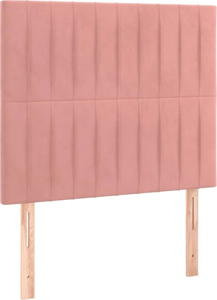 Box spring postel s matrací růžová 80 x 200 cm samet 3137934