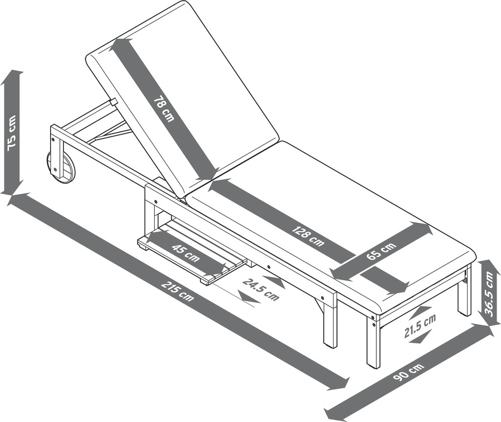Tchibo - Rozkládací zahradní lehátko »Fleksibel« s pohodlnou prémiovou podložkou - barva: šedá