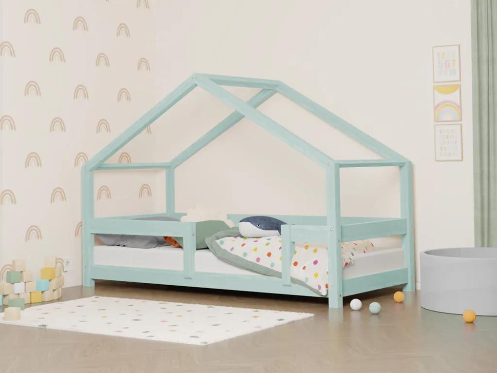 Benlemi Dětská domečková postel LUCKY s pevnou bočnicí Barva: Cihlová, Rozměr: 90 x 200 cm