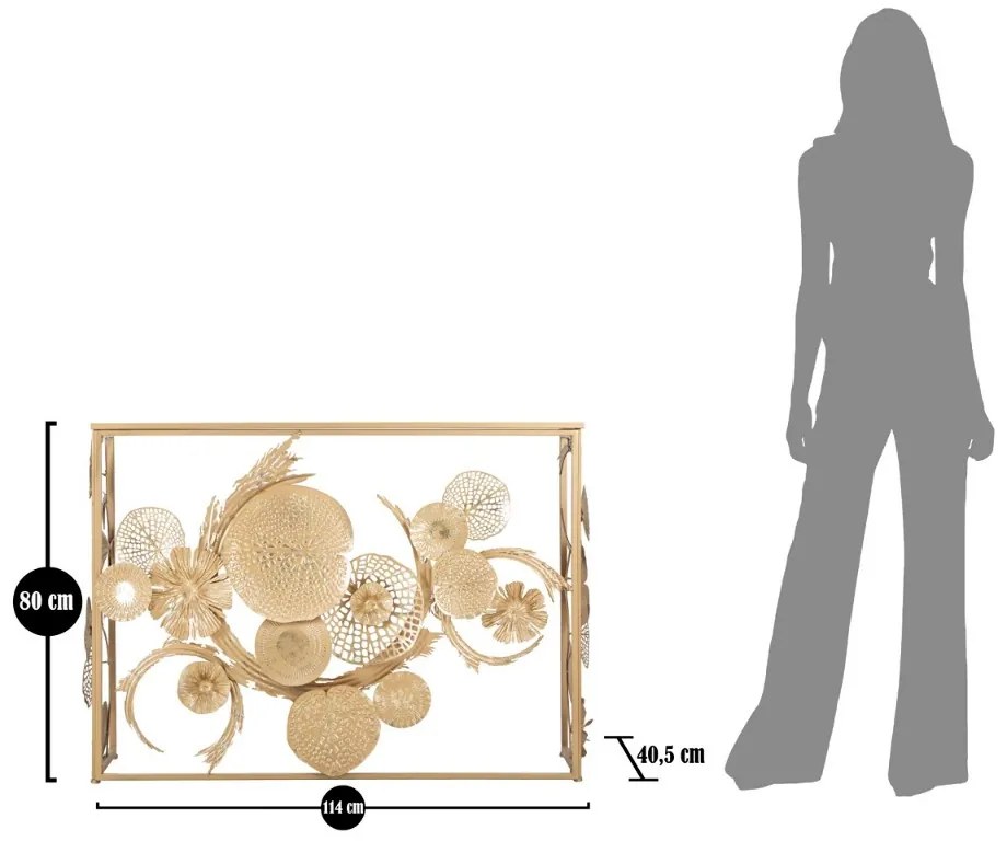 Designová konzole Lauwdina 114 cm zlatá