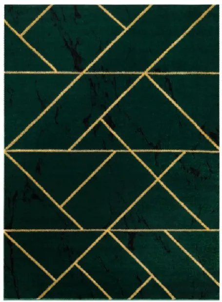 Dywany Łuszczów, Kusový koberec Emerald geometric 1012 green and gold, 160x220, zelená, chodba / předsíň
