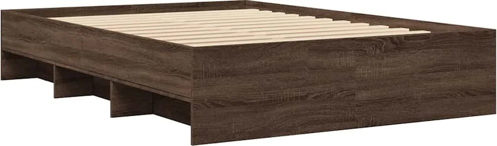 Rám postele bez matrace hnědý dub 120 x 200 cm kompozitní dřevo 3295666