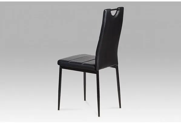Jídelní židle koženka černá / černý lak