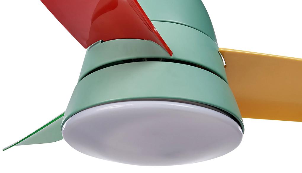 Stropní ventilátor se světlem vícebarevný STRAWBERRY Beliani