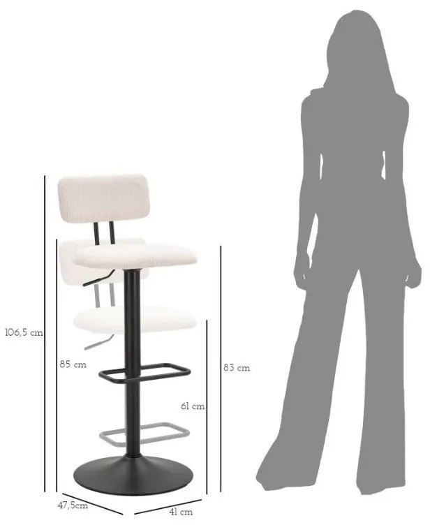 Designová barová otočná židle Caelius bílá