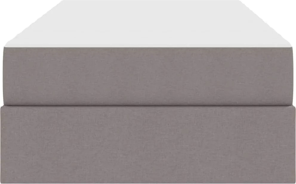 Postel s úložným prostorem a matrací Taupe 100 x 200 cm 3399643