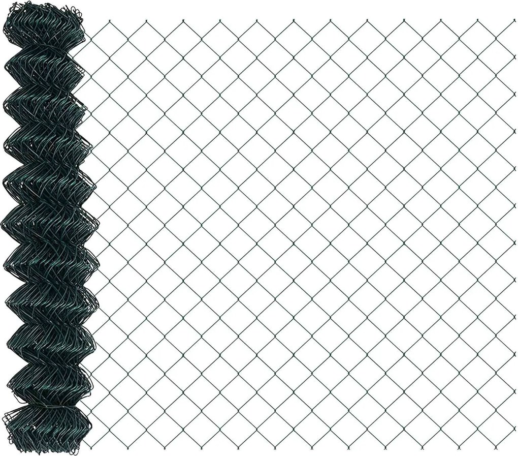Plot s řetězovým odkazem a sloupkem 25 x 1,2 m Zelená Síťovina 3336253