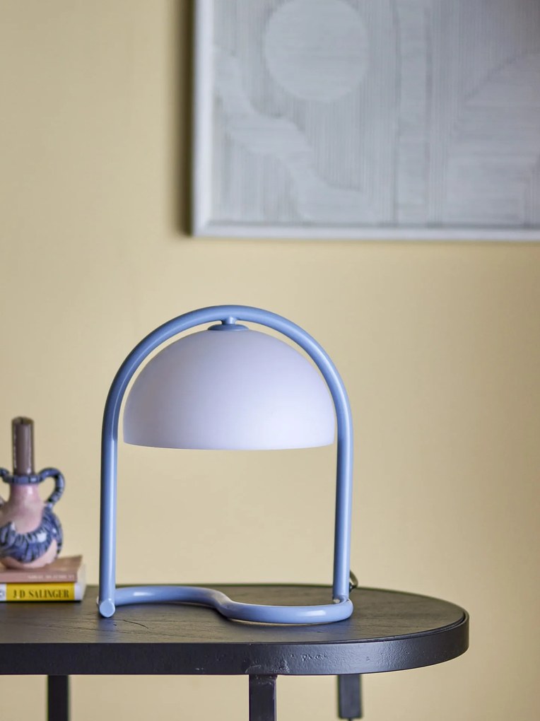 Bloomingville Stolní lampa Favour Blue, modrá barva, kov, plast
