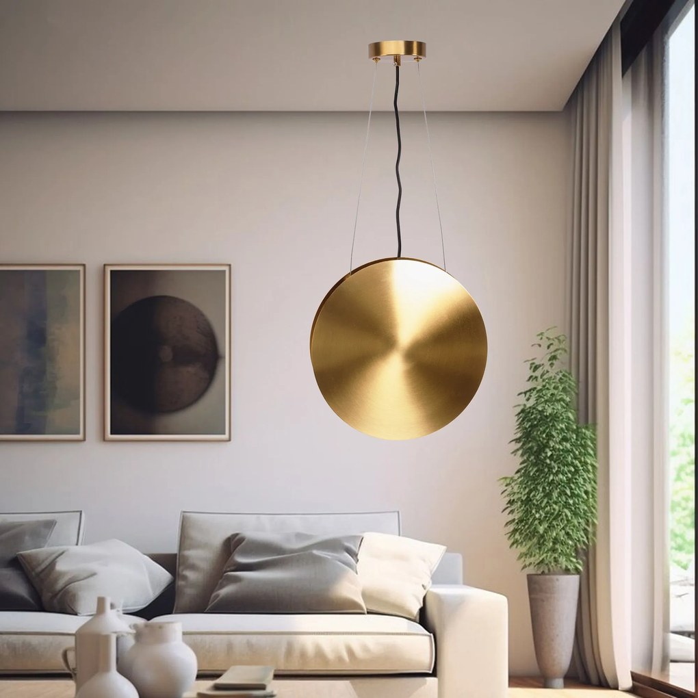 Toolight Toolight, LED závěsné stropní svítidlo 30cm APP1377-C, zlatá matná-černá, OSW-05185