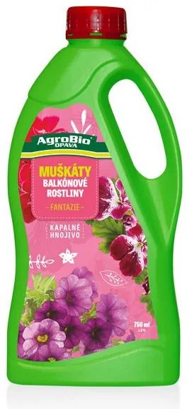 Hnojivo pro muškáty a balkónové rostliny AGROBIO Fantazie 750ml