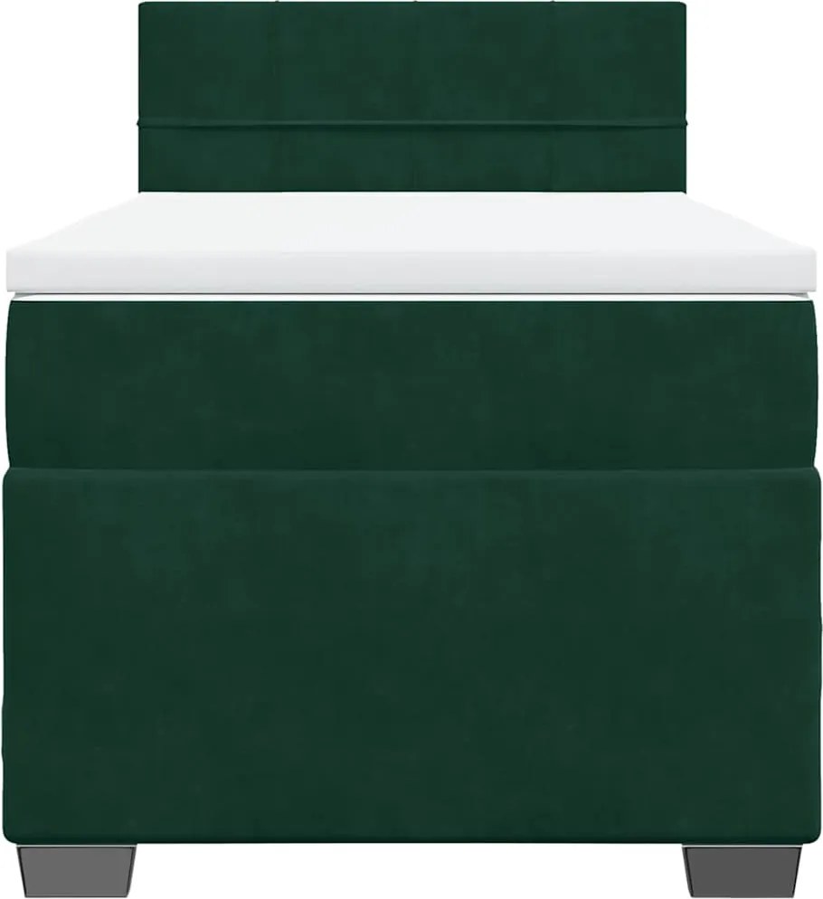 Box spring postel s matrací tmavě zelená 100x200 cm samet 3288537