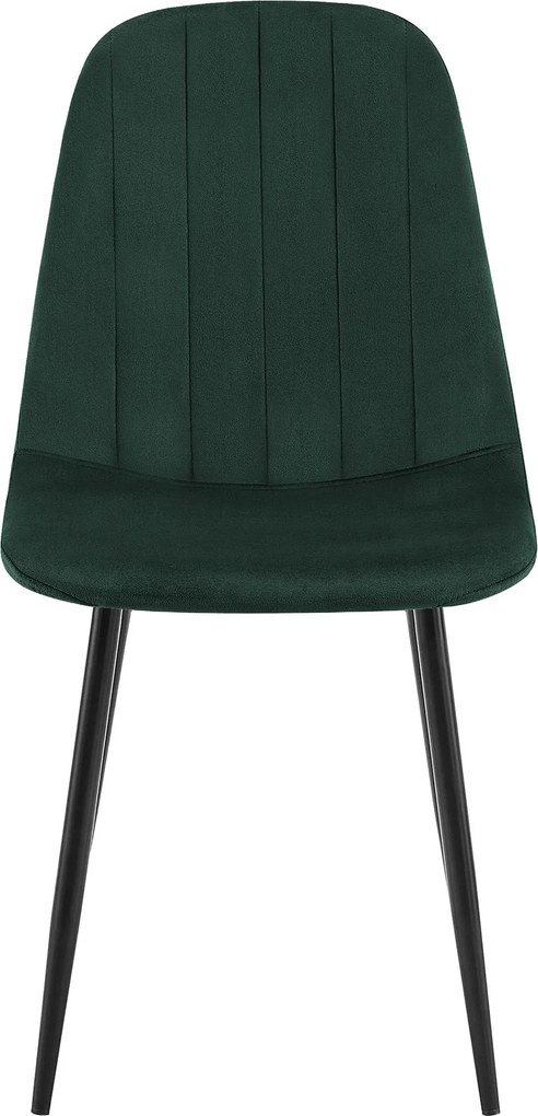 Sada 4 jídelních židlí Baxter samet – zelená
