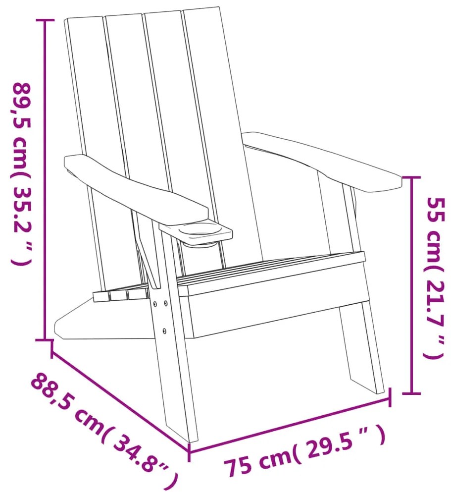 Zahradní židle Adirondack světle hnědá 75 x 88,5 x 89,5 cm PP,  364175