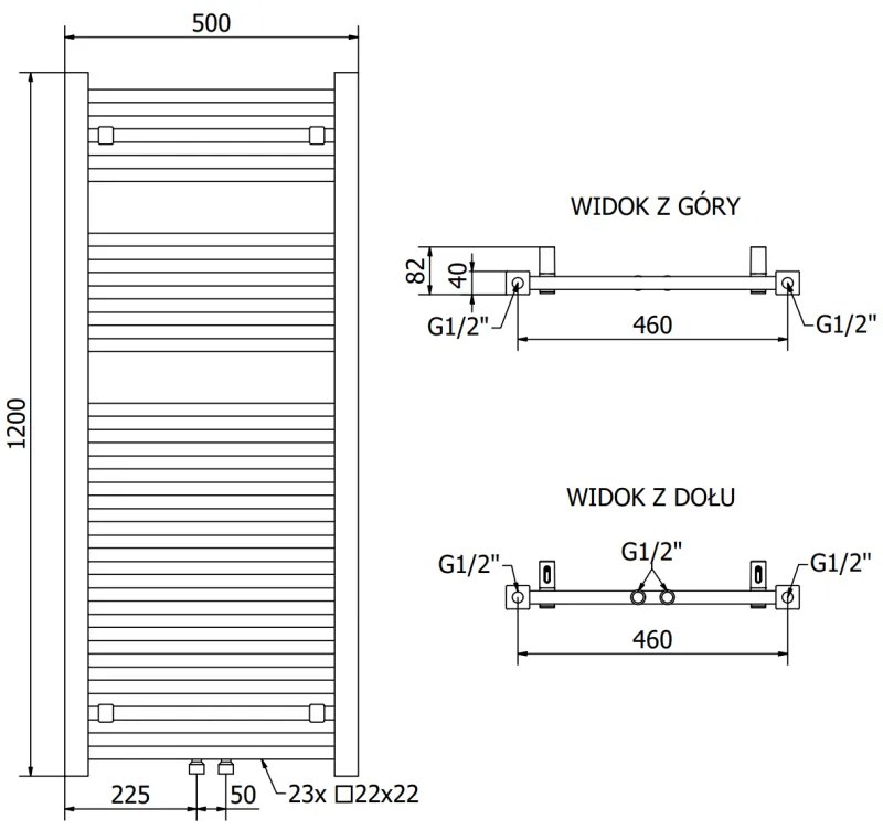 Mexen Pluton topné těleso 1200 x 500 mm, 616 W, antracitová, W106-1200-500-00-66