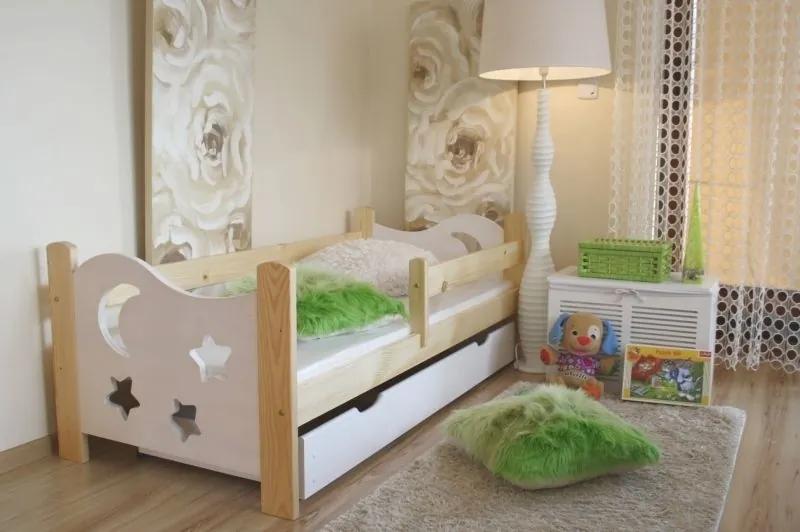 Dětská postel Seweryn 80x180cm s roštem (Barva dřeva: Bílá)