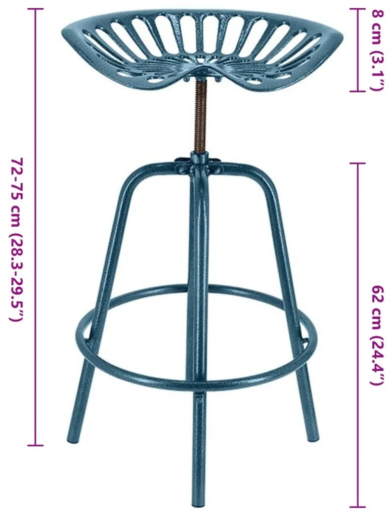 Esschert Design Barová stolička traktorové sedátko modrá - Default Title