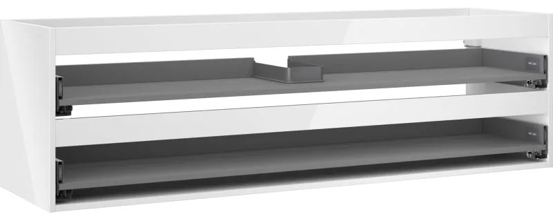 Mexen Box-A, závěsná skříňka 160 cm, 2 zásuvky, bílá lesklá, 91AX0-1600-470-2-00