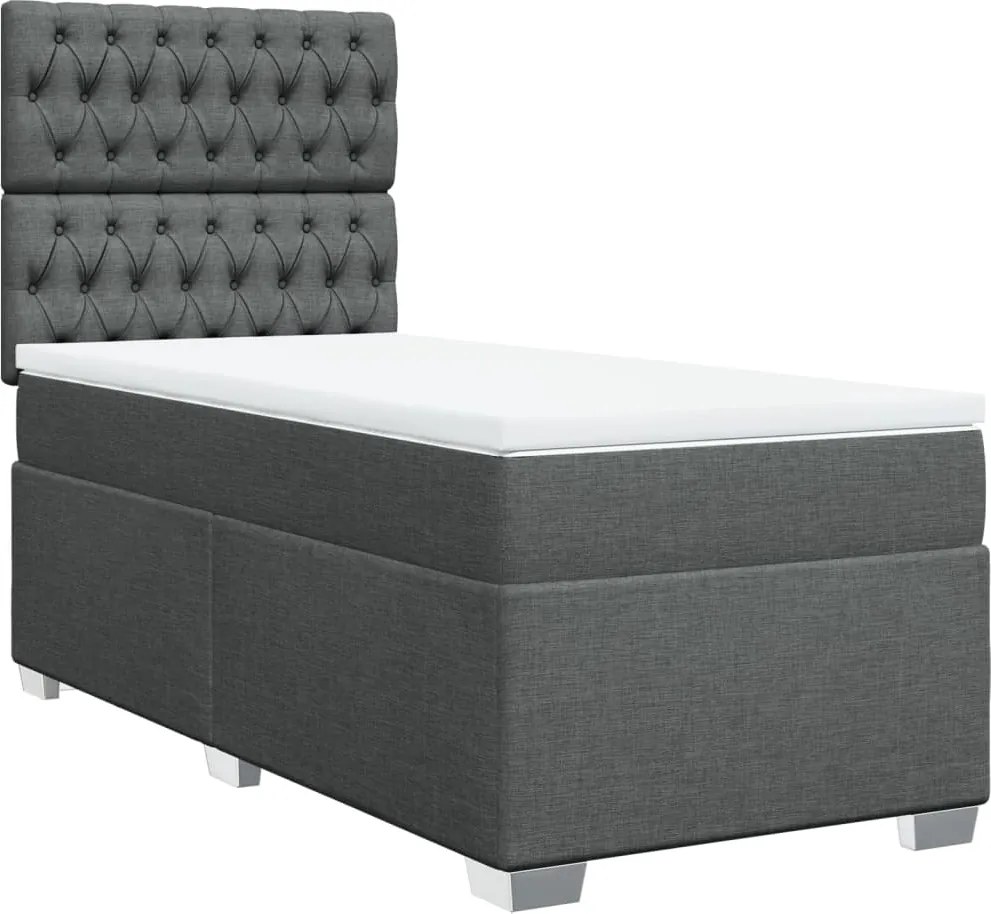 Box spring postel s matrací tmavě šedá 90x190 cm textil 3292651