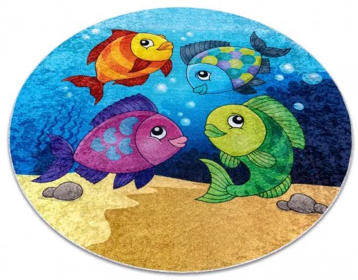 Dywany Łuszczów, Dětský kusový koberec Junior 51594.801 Ocean, 120x120 (průměr) kruh, vícebarevná, dětský pokoj