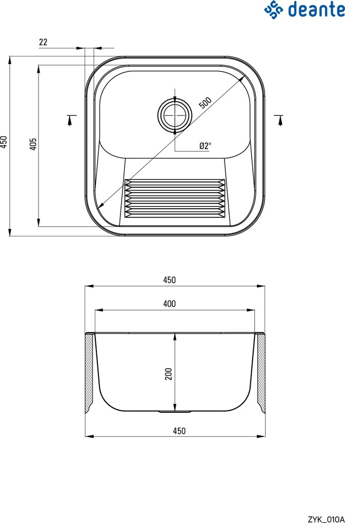 Deante Dřez Laundry nerez - ZYK 010A