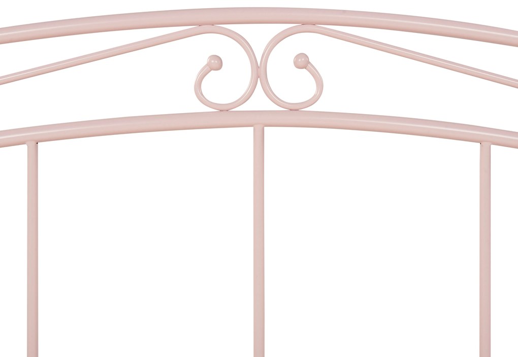 Kovová postel 90 x 200 cm pastelově růžová TULLE Beliani