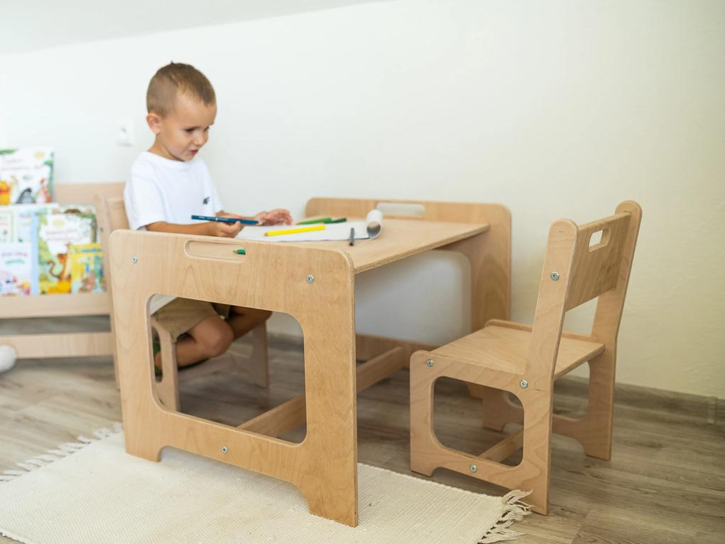 Woodisio Set Židle a stolku SIMO Barva: Přírodní dřevo