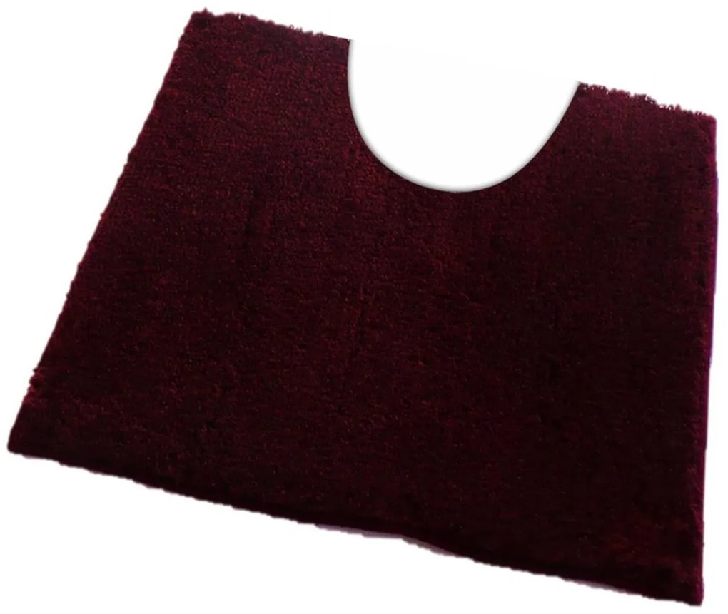 ROUTNER Koupelnová předložka COTTON Bordo - Bordo / 50 x 50 cm WC s výkrojem