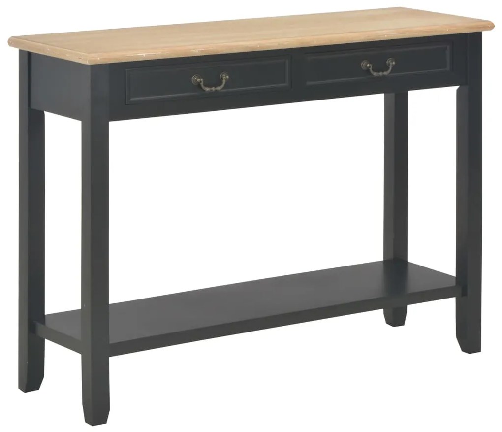 Konzolový stolek - dřevo - černý | 110x35x80 cm