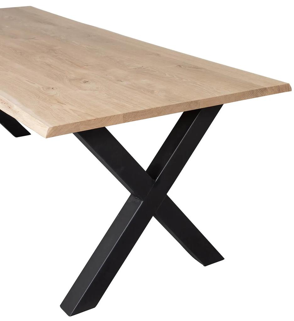 Jídelní stůl tablo 160 x 90 cm nohy do tvaru x dubový masiv MUZZA
