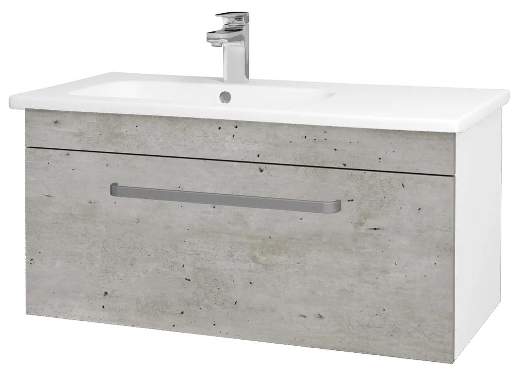 Dřevojas Koupelnová skříň ASTON SZZ 90 Varianta: N01 Bílá lesk / Úchytka T02 / N07 Stone