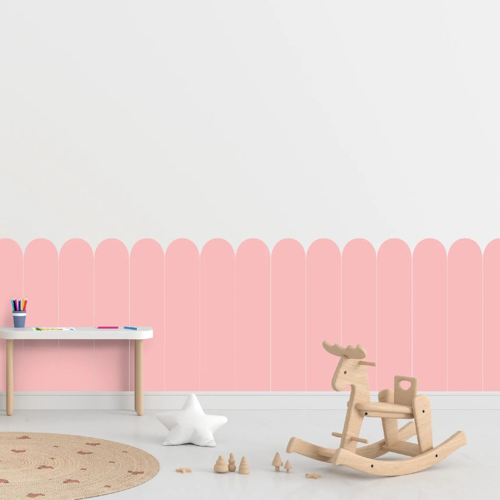 PIPPER. Textilní samolepící tapeta - Oblouk - Růžová barva Barva: Bledá, Velikost: 80cm