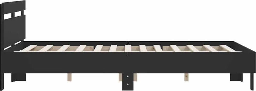 Rám postele s čelem černý 140 x 190 cm kompozitní dřevo 3207435