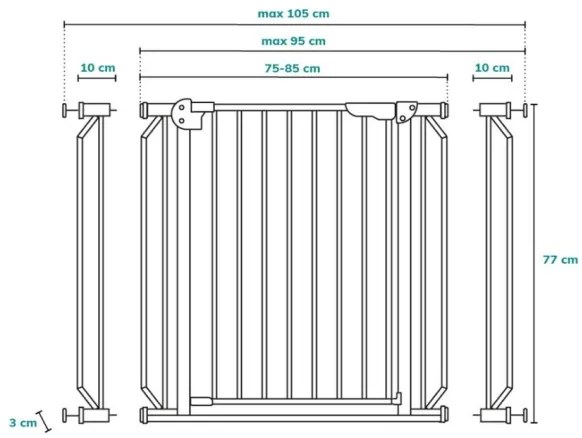Lionelo - Bezpečnostní zábrana TRUUS SLIM LED 1xAAA bílá