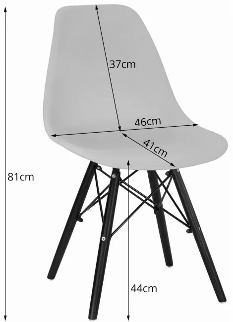 Set jídelních židlí OSAKA šedé (černé nohy) 4ks