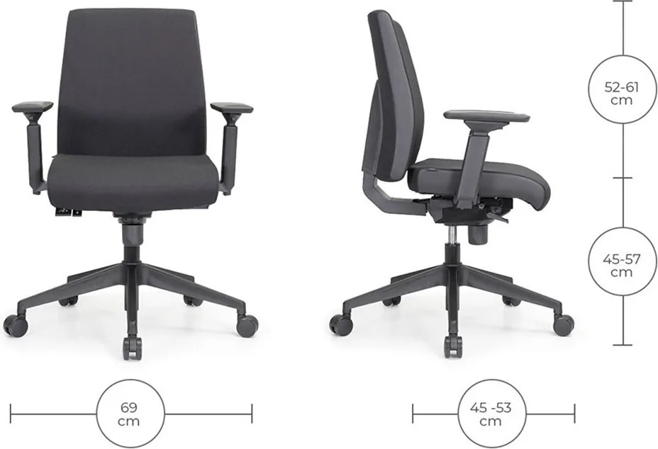 Ergonomická síťovaná kancelářská židle MOSH Airflow 616 – černá