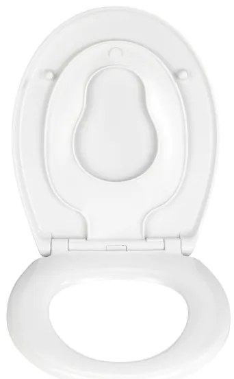 WENKO 22973100-WC sedátko DELOS 44,5x37,5 cm bílá/stříbrná