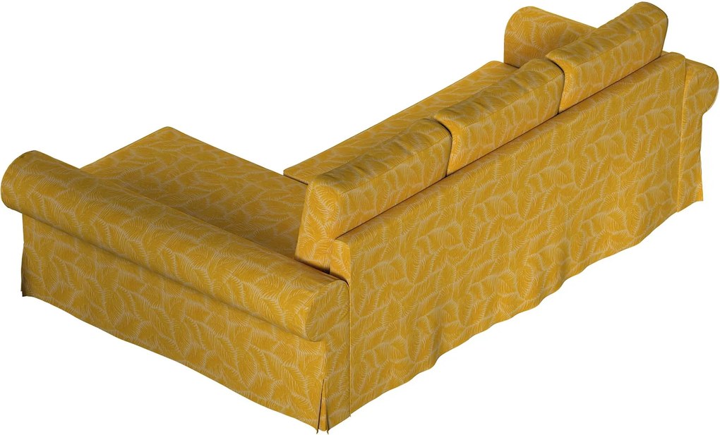 Potah na pohovku IKEA Backabro rozkládací se šezlongem barva žlutá látka pletený vzor, vzorované