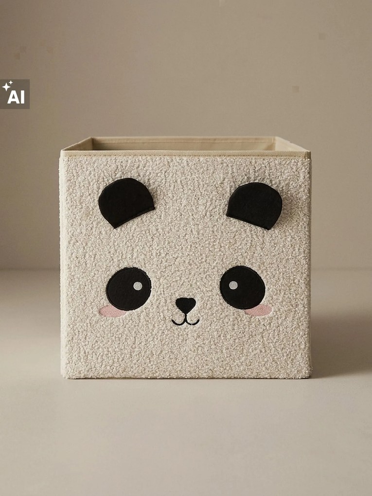 Sinsay - Úložný box s motivem pandy - černá