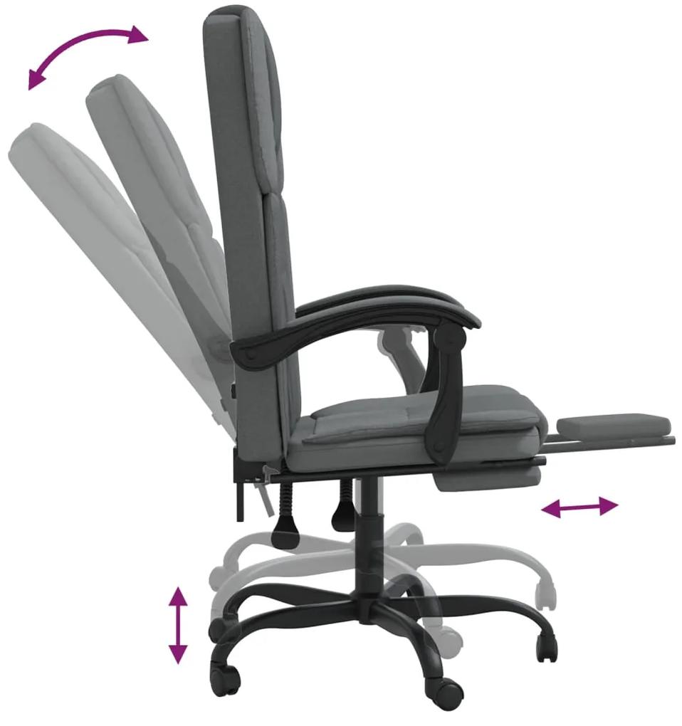 Polohovací kancelářská židle tmavě šedá textil - Default Title