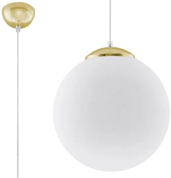 Sollux SL.0716 - Lustr na lanku TOYA 1xE27/60W/230V pr. 30 cm bílá/zlatá