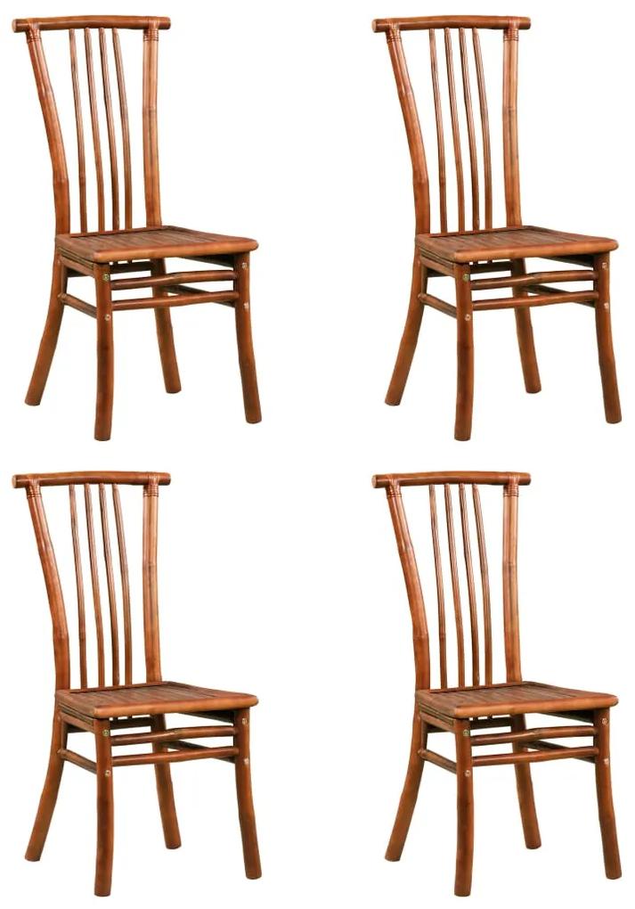 245468 vidaXL Jídelní židle 4 ks bambus, 43x56x98 cm, hnědé