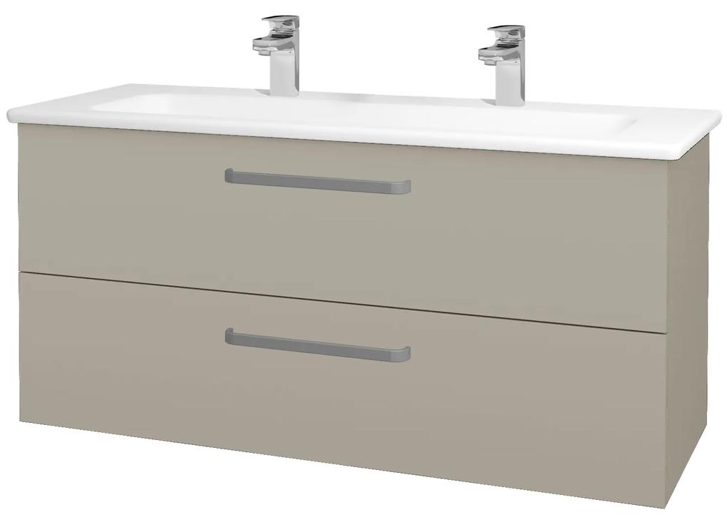 Dřevojas Koupelnová skříň GIO SZZ2 120 Varianta: N01 Bílá lesk / Úchytka T01 / L01 Bílá vysoký lesk