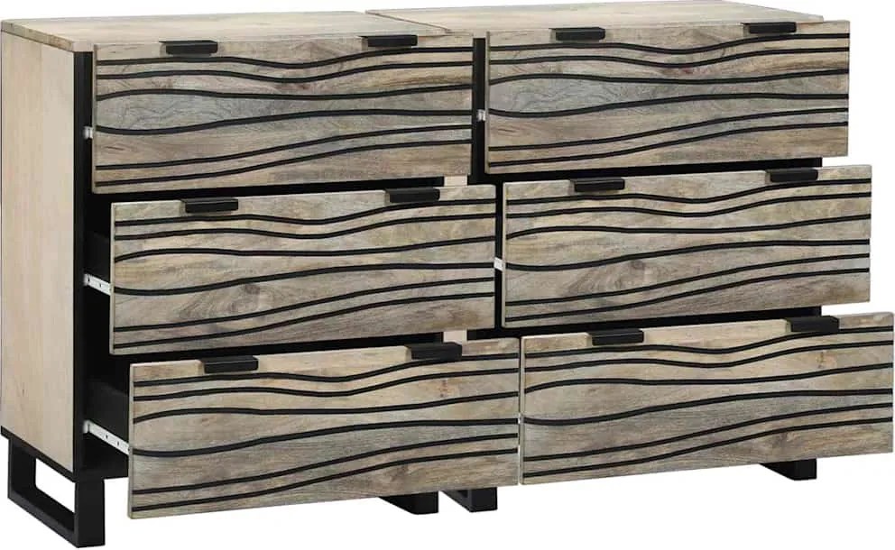 Sestava komody 2 ks Bílá 120 x 33 x 75 cm Masivní mangové dřevo 3310046