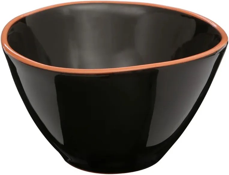 Černá miska na cereálie z glazované terakoty Premier Housewares Calisto, ⌀ 16 cm