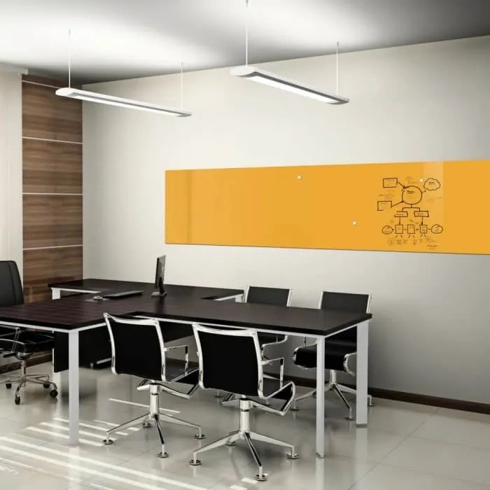 Žlutá neapolská skleněná magnetická tabule Smatab® - 100 × 150 cm
