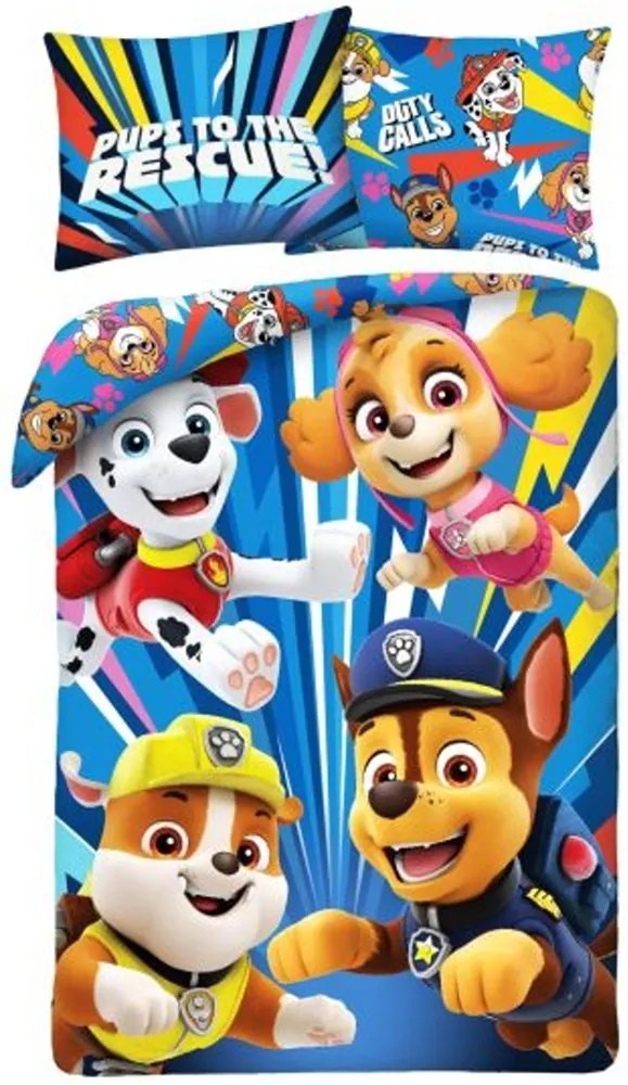 Bavlněné ložní povlečení Tlapková patrola - Paw Patrol - motiv Pups to the Rescue! - 100% bavlna - 70 x 90 cm + 140 x 200 cm